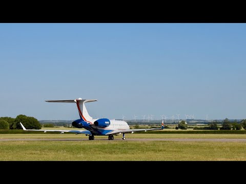 Bicycle Therapeutics Investors jet at Cambridge | Baker Bros Advisors Bombardier Global 6000 N668BB