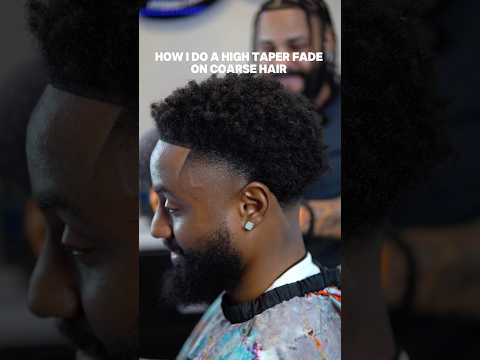 HIGH TAPER FADE TURORIAL (COARSE HAIR/AFRO) #shorts #barber #haircut