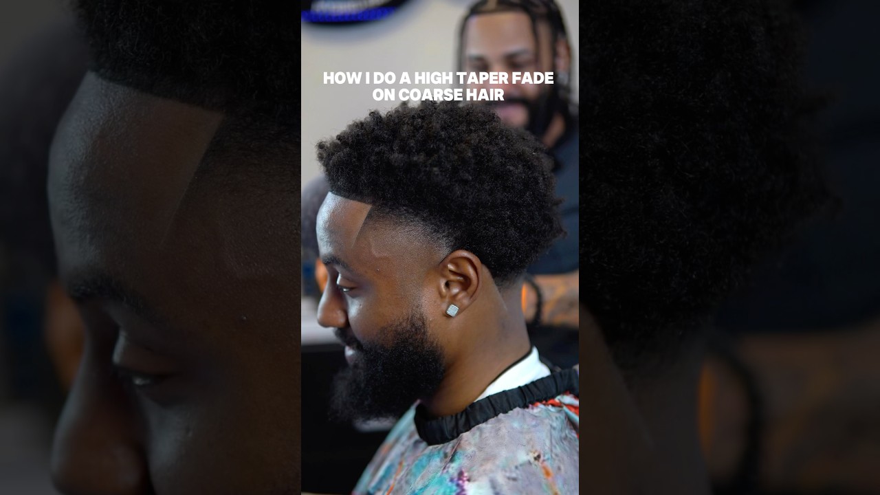 HIGH TAPER FADE TURORIAL (COARSE HAIR/AFRO) #shorts #barber #haircut