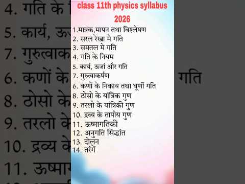Class 11th physics syllabus 2025-26 | physics syllabus 2025-26 | #viral #shorts #class11thphysics