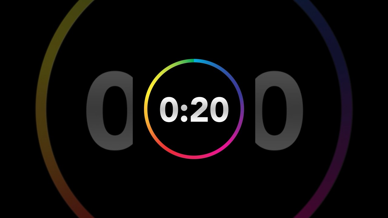 ⏱️20 Second Countdown Timer with Clock Ticking Sound & Finish Ding 🔔
