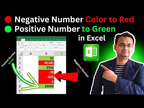 Excel - Negative Number Color to Red & Positive Number to Green with Conditional Formatting