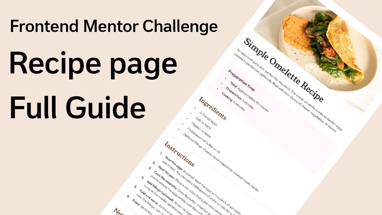 Frontend Mentor Challenge | Recipe page  | Full Project Guide
