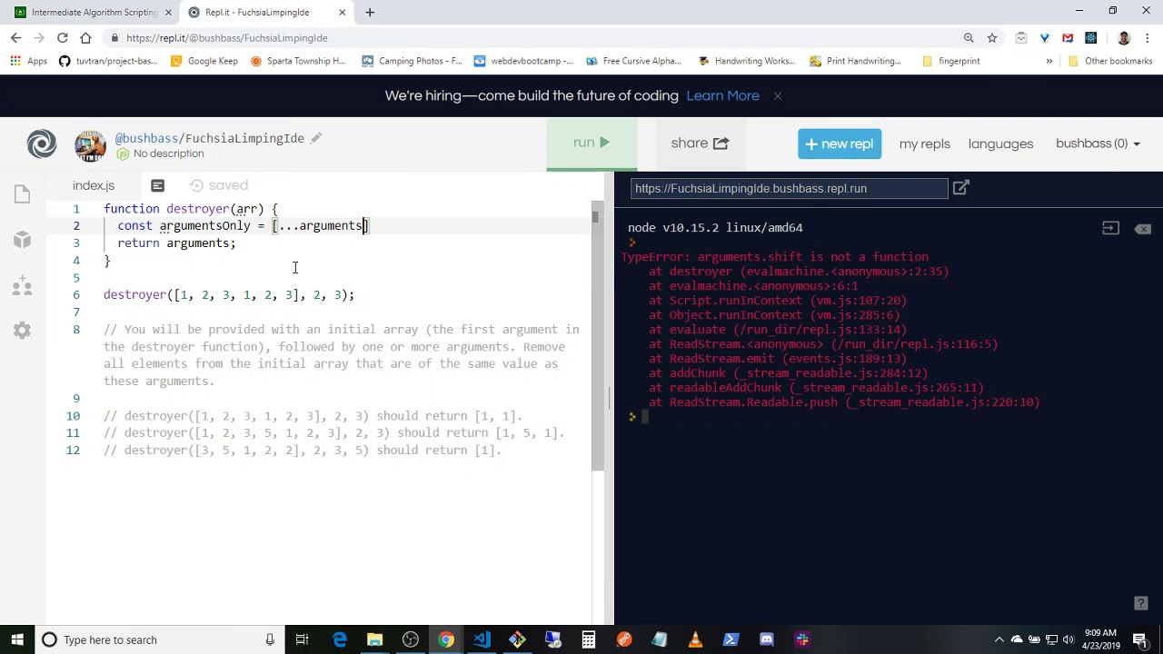 Intermediate Algorithm Scripting Seek and Destroy Solution - freeCodeCamp