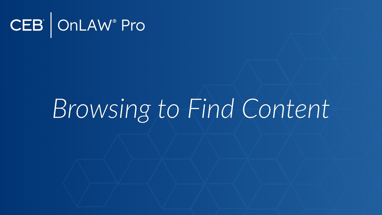 CEB Content Browsing | OnLAW Pro