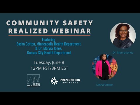 Community Safety Realized: Public Health Pathways to Preventing Violence Webinar