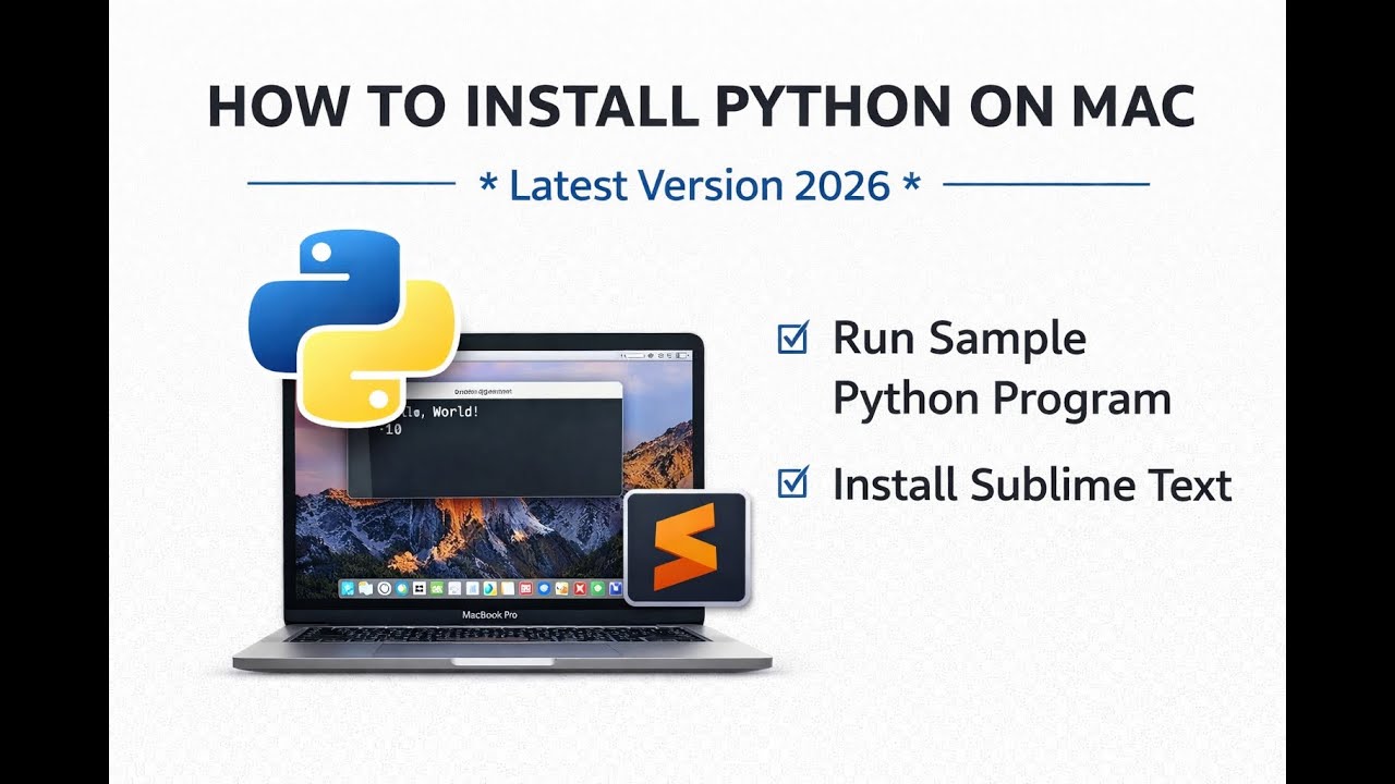 Install Python on MAC ! Latest Python Version 2026 ! Run Python Sample Program Using Sublime Text