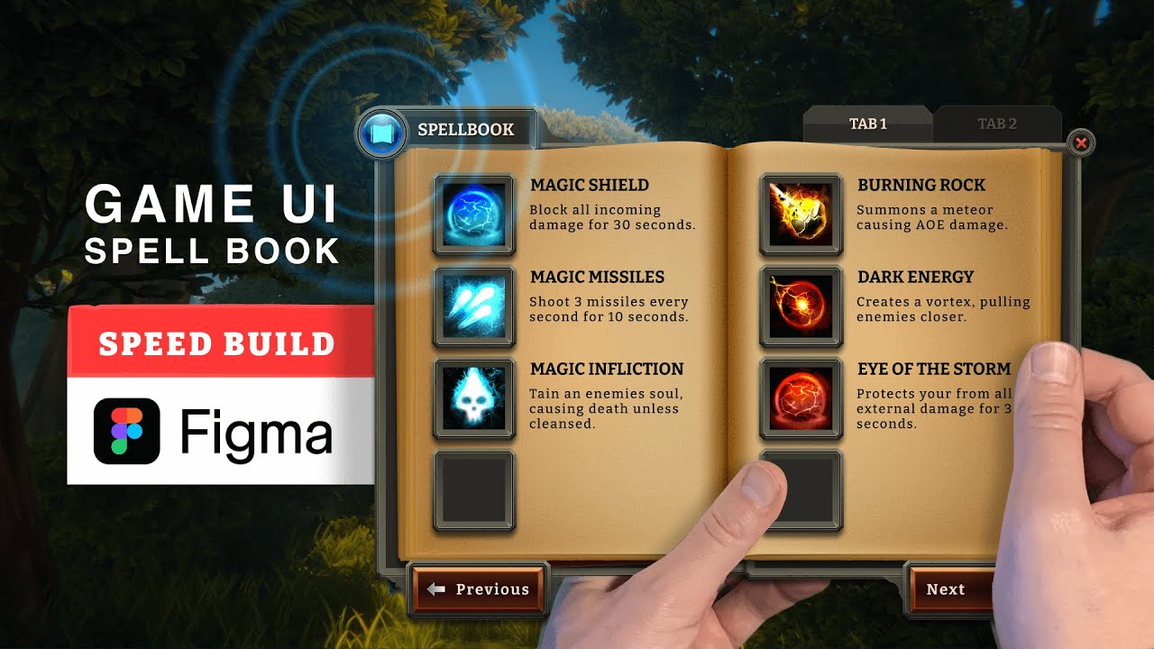 Figma Game UI Design RPG & MMO Spell Book