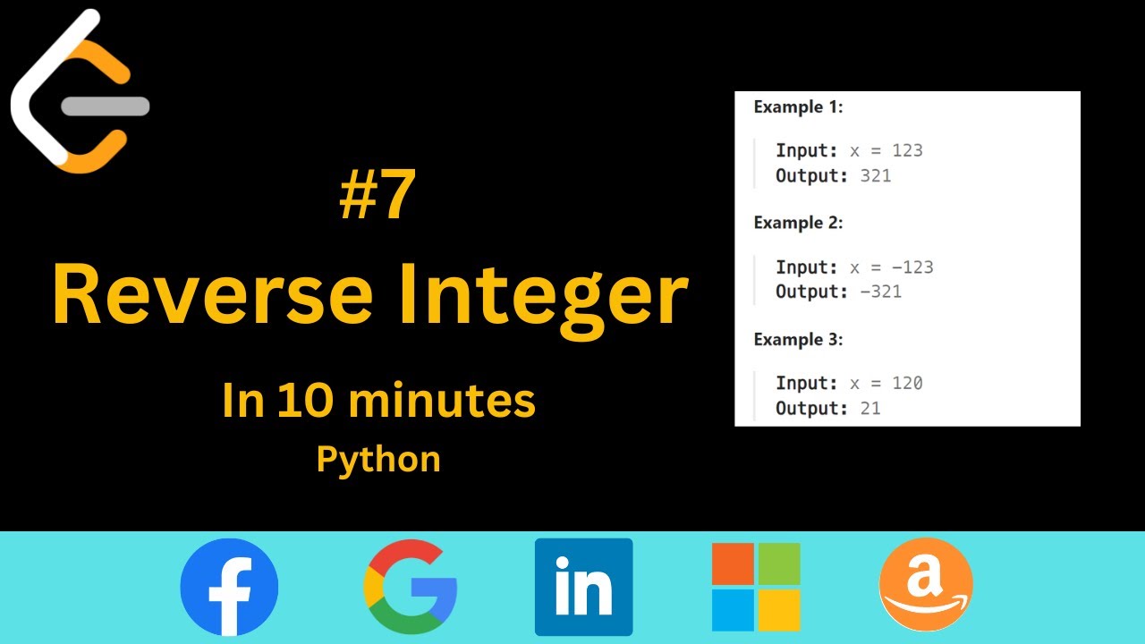 Reverse Integer - Leetcode 7 | Python | Hindi