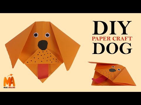 How To Make An Easy Origami Dog Face Step By Step Instructions - paper Dog Toy Making & Folding