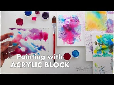 Watercolor Background using Acrylic Block Technique for Beginners ♡ Maremi's Small Art ♡