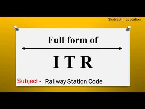 ITR ka full form | Full form of ITR in English | Subject - Railway Station