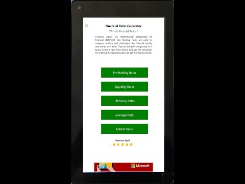Profit Margin Ratio (Financial Ratio Calculator) - Windows 10 App Demo Video