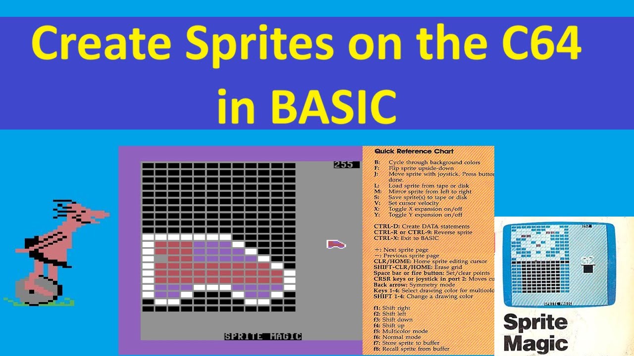 Complete beginners guide to creating sprites on the Commodore 64 / C64 in BASIC