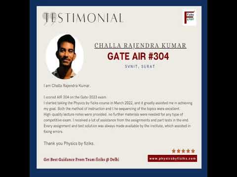 Words from our gems of Physics by fiziks || Testimonials || GATE - 2023