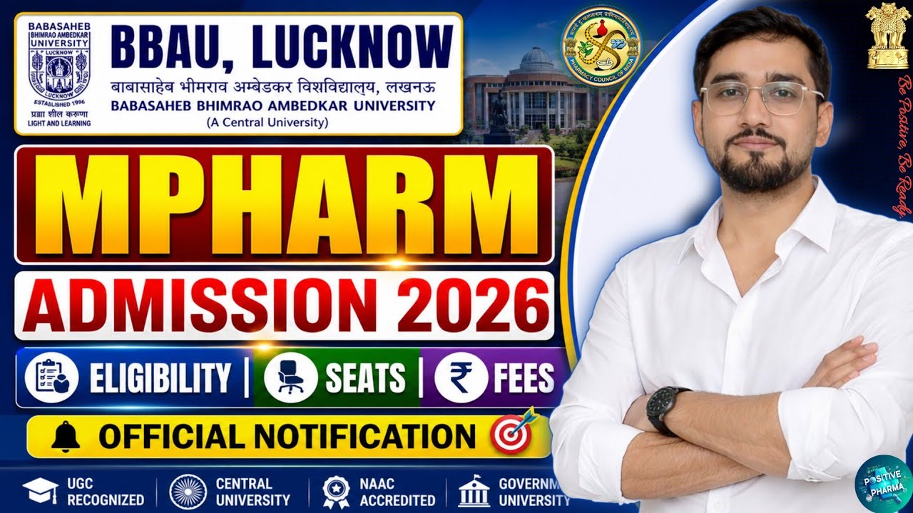 BBAU MPharm Admission 2026 | Eligibility, Seats, Fees, Application Process | BBAU Admission Updates