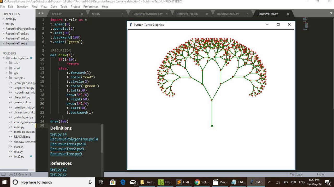 Python Turtle Graphics Recursive Binary Tree
