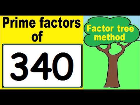 Prime factors of 340. Prime factors decomposition of 340. Factor tree method.