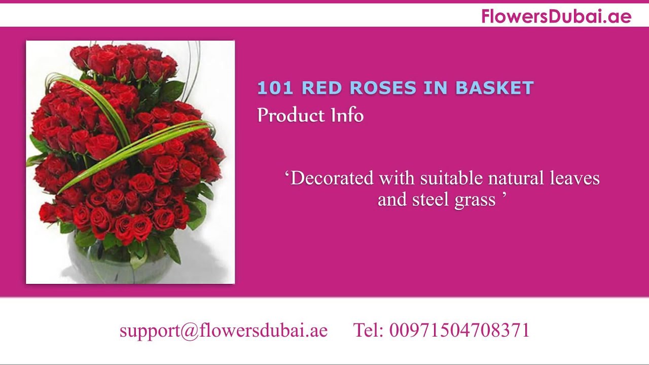 101 RED ROSES IN BASKET