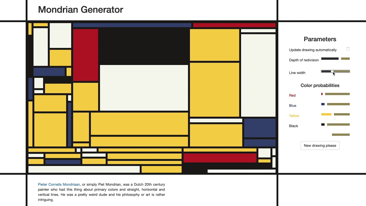 Mondrian-style painting generator