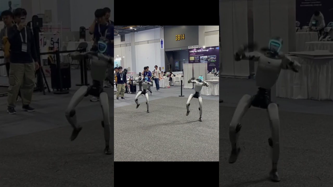 🤖 #unitree G1's PERFECT Duo Dance at #iros2025 : Uncanny Synchronization! #robotdance #humanoid