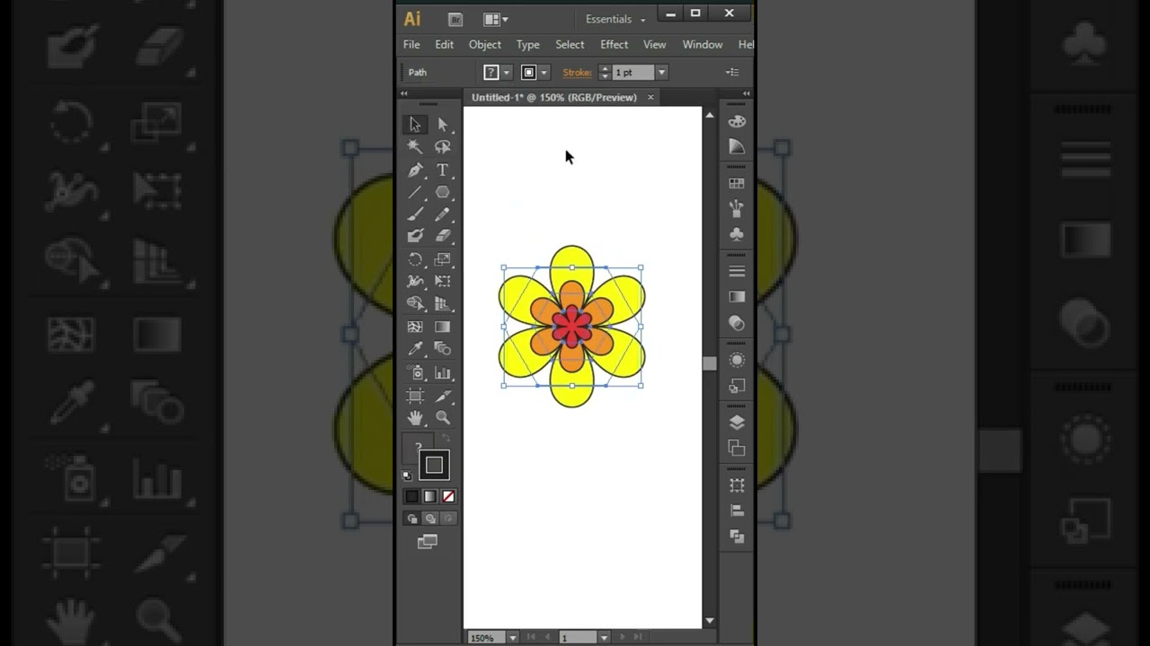 Draw a basic flower in Illustrator #Shorts