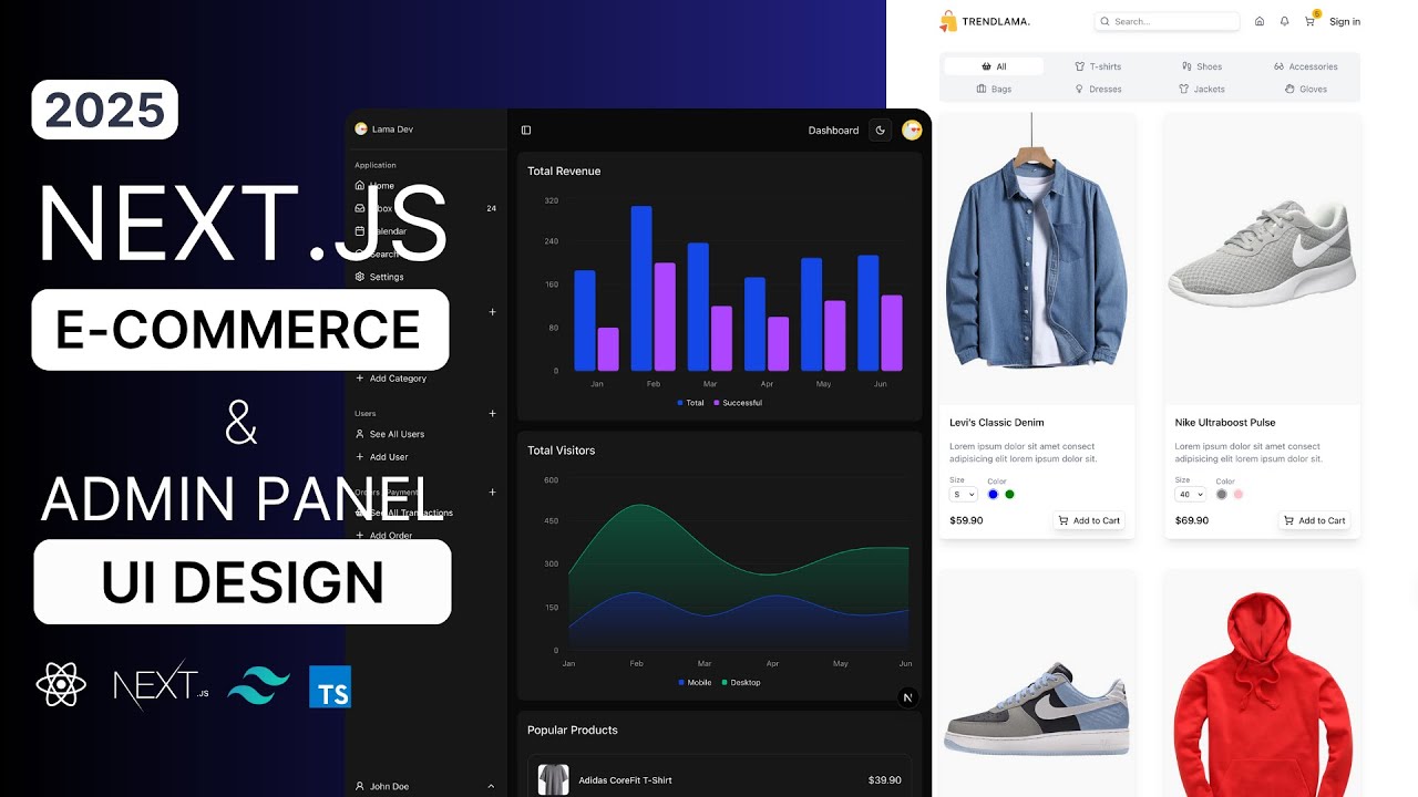 Next.js E-Commerce App & Admin Panel UI Design Tutorial | Shopping App Design