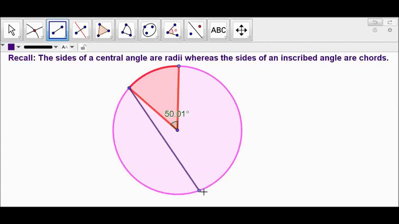 Inscribed Angles Intercepting the Same Arc Theorem GeoGebra Visualization