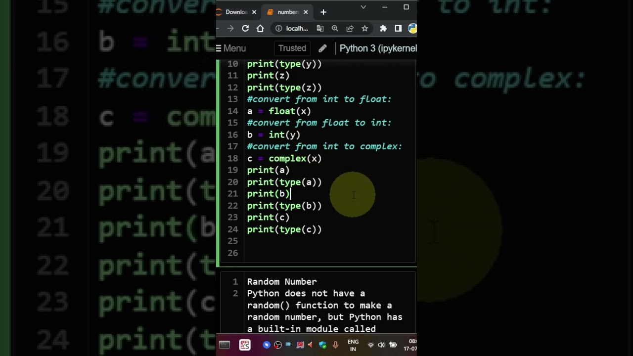 numbers type conversion in python english #python #shorts