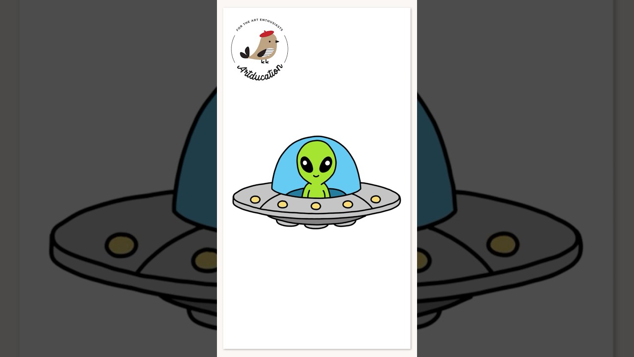 How To Draw A Cool Alien UFO #artducation #howtodraw #alien #alienUFO #drawing #shorts