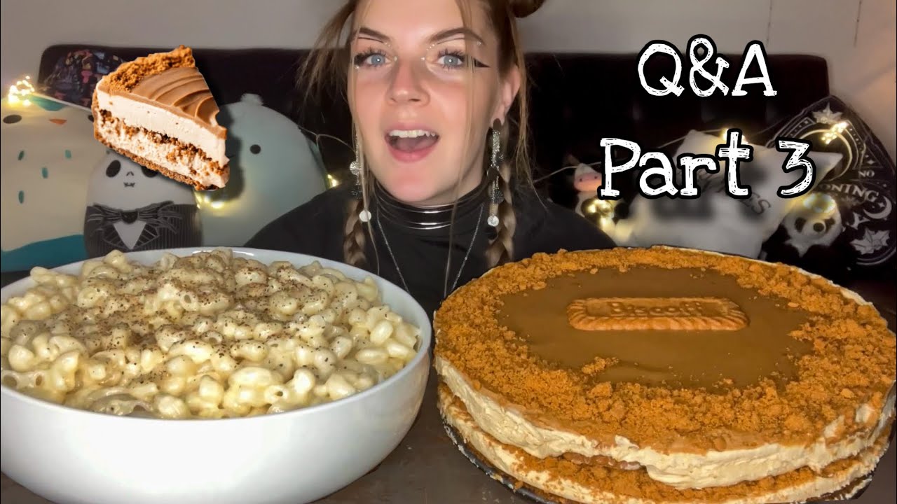 TRUFFLE MAC AND CHEESE AND BISCOFF CHEESECAKE MUKBANG! (Vegan)
