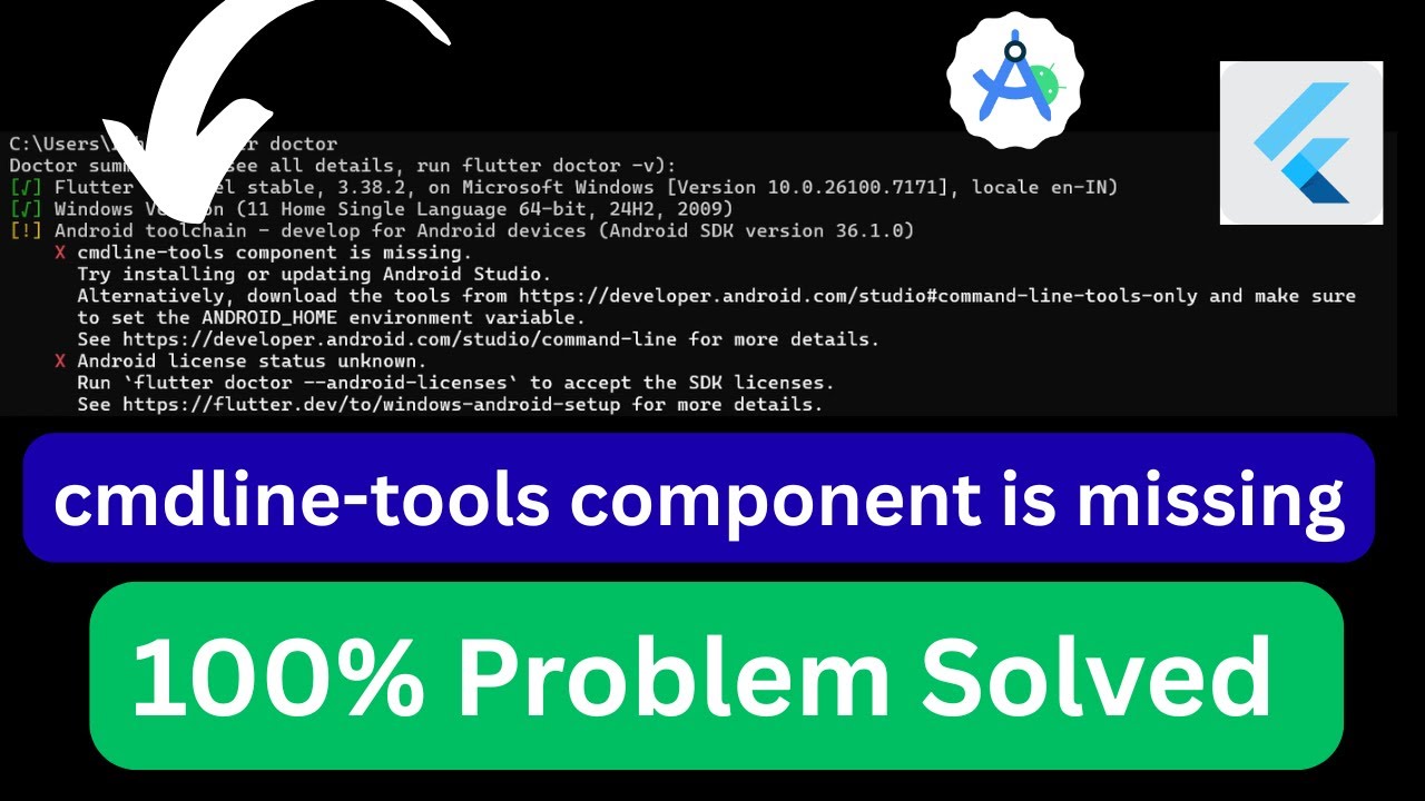 cmdline-tools component is missing how to solved this problem using android studio