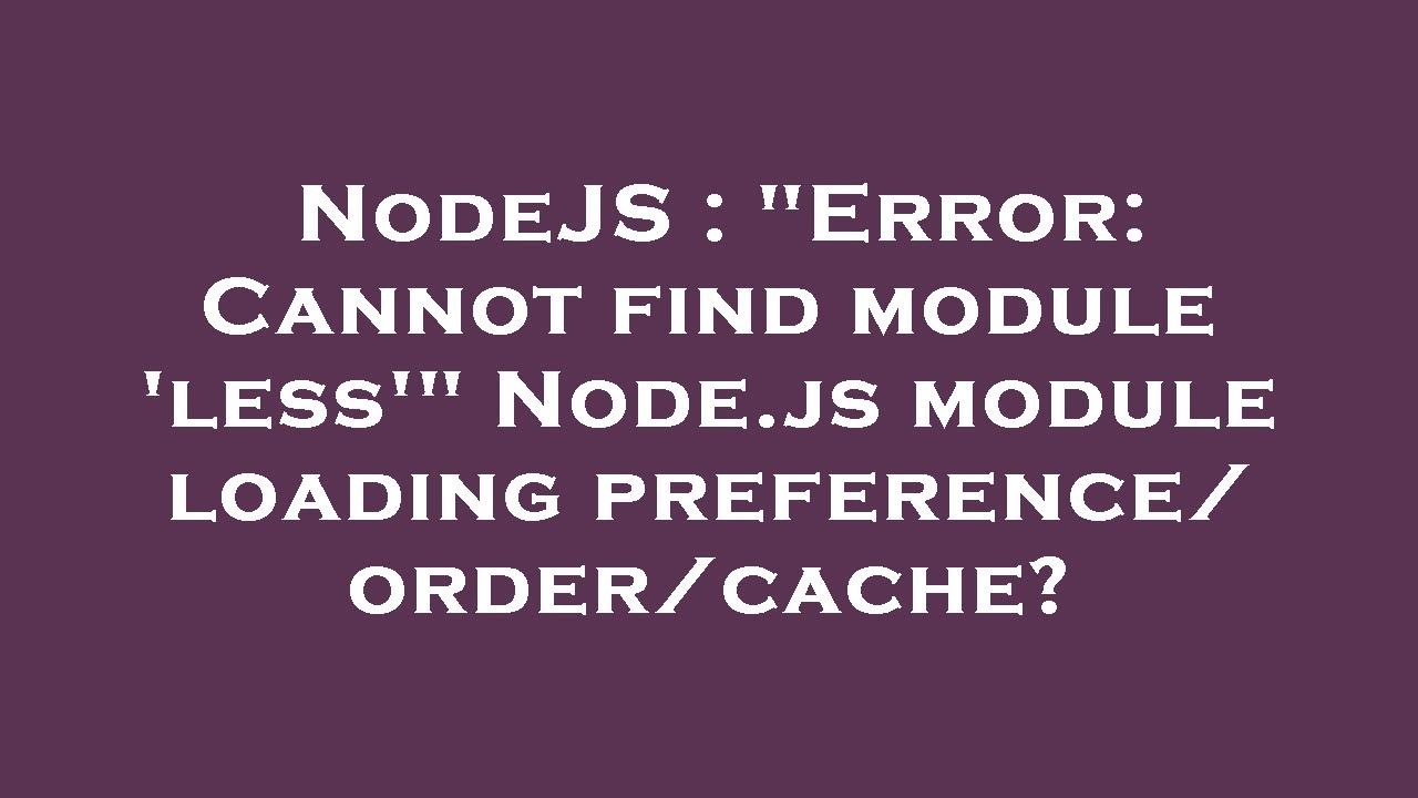 NodeJS : 