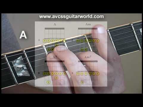 Guitar Lessons, More Barre Chords in the Key of A - Root Note on E String, Basic Barre Chord Shapes
