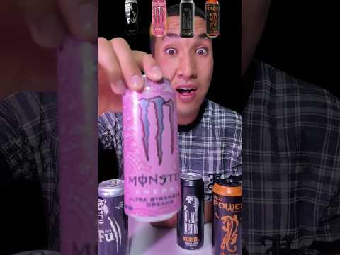 Drinking and comparing different brands of energy drinks #shorts #asmr