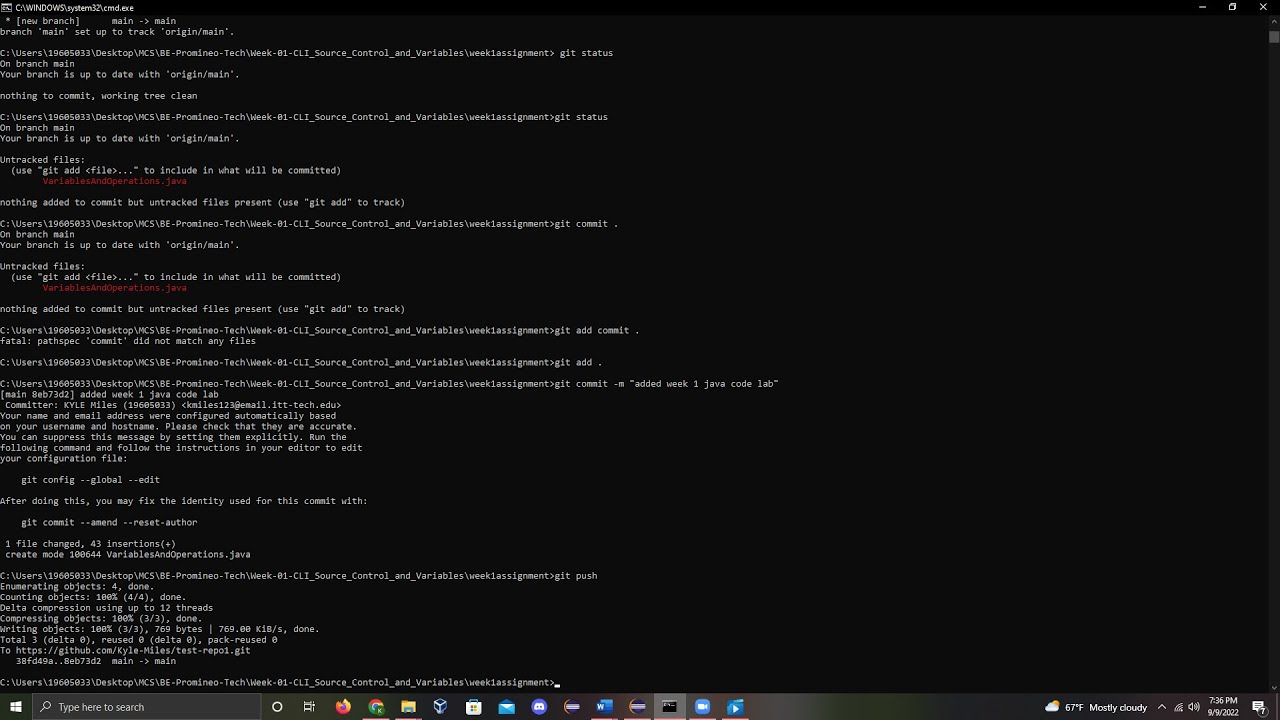 Week 1 Git and GitHub Assignment