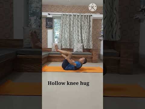 Hollow knee hug - Abs workout 41 . #youtubeshorts