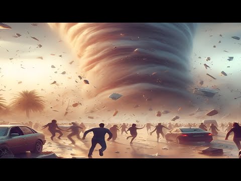 Large tornado in Tunisia’s Ariana Governorate, on February 29, 2024