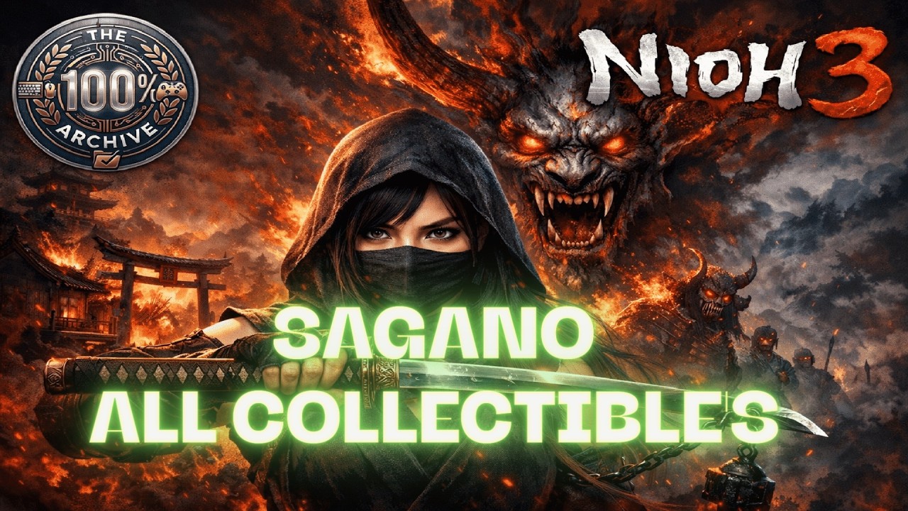 ALL COLLECTIBLES (No chest, No Spirit Vein) | SAGANO | Nioh 3 | 100% Archive | No Commentary
