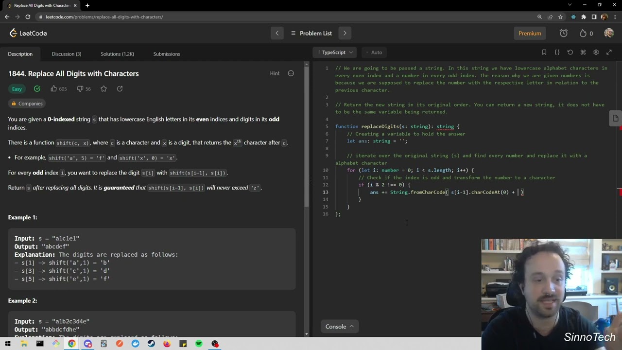 Replace All Digits with Characters - TypeScript