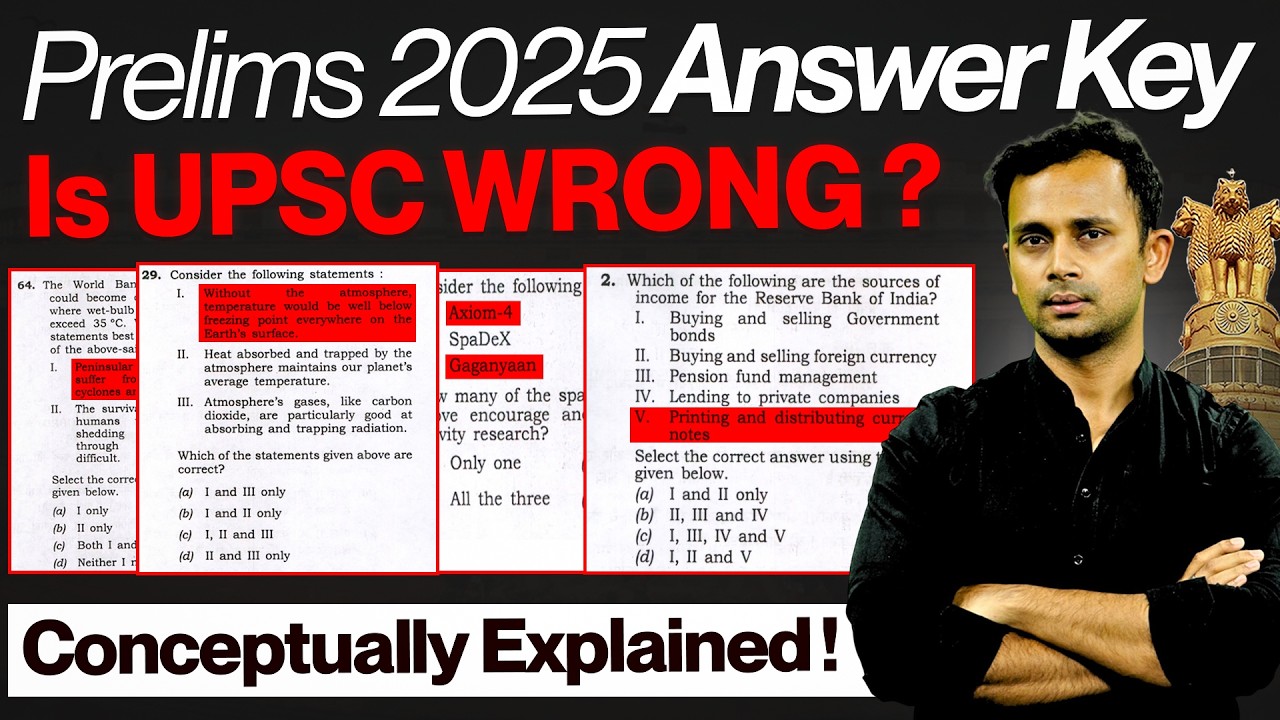 Blunders in UPSC Official Answer Key | All Controversial Question Explained For UPSC Prelims 2026