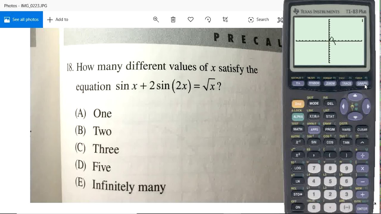Question 18 PreCalculus CLEP study guide 2018