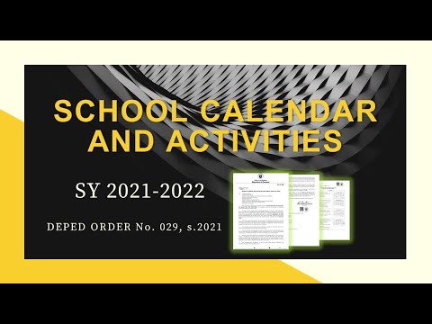DEPED SCHOOL CALENDAR AND ACTIVITIES for SY 2021 2022