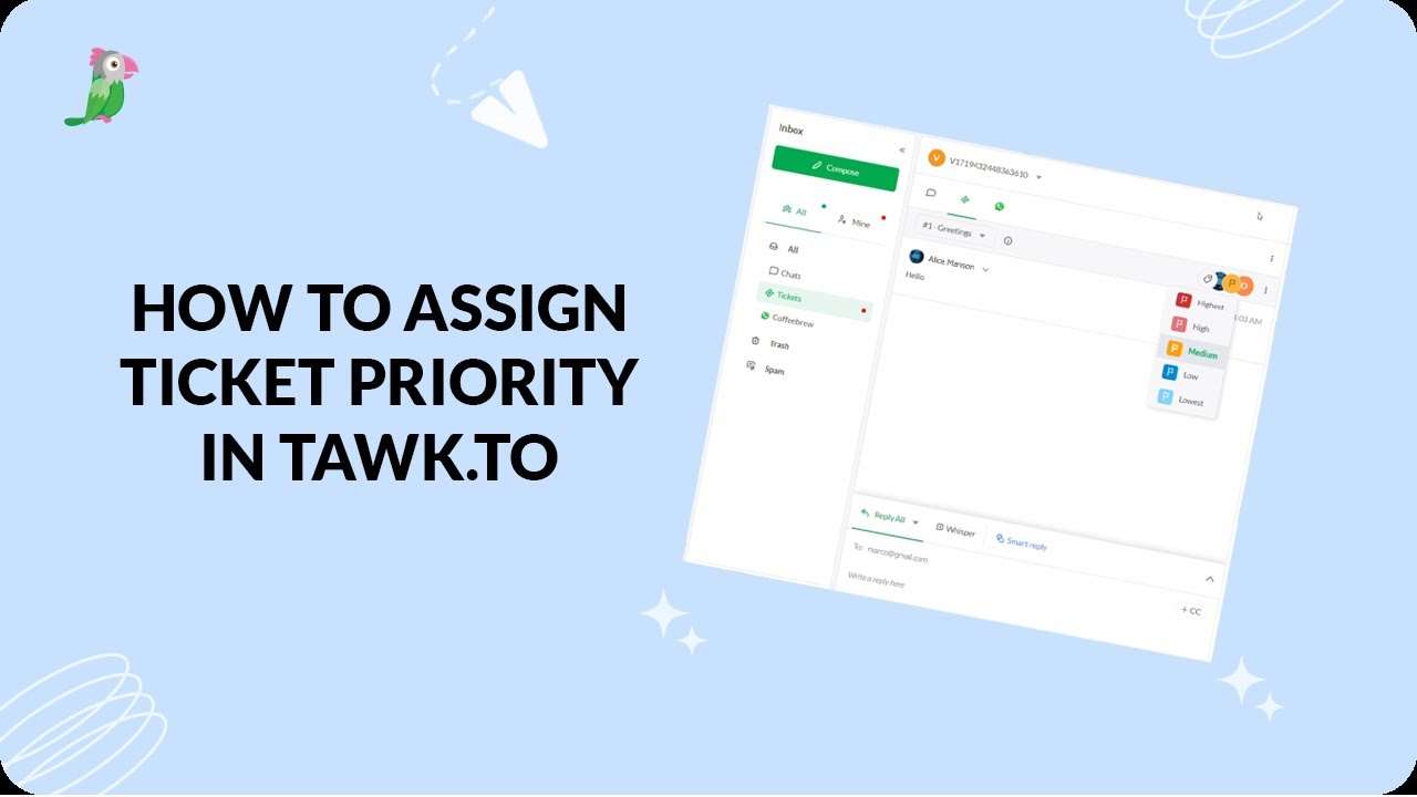 How to assign ticket priority in tawk.to
