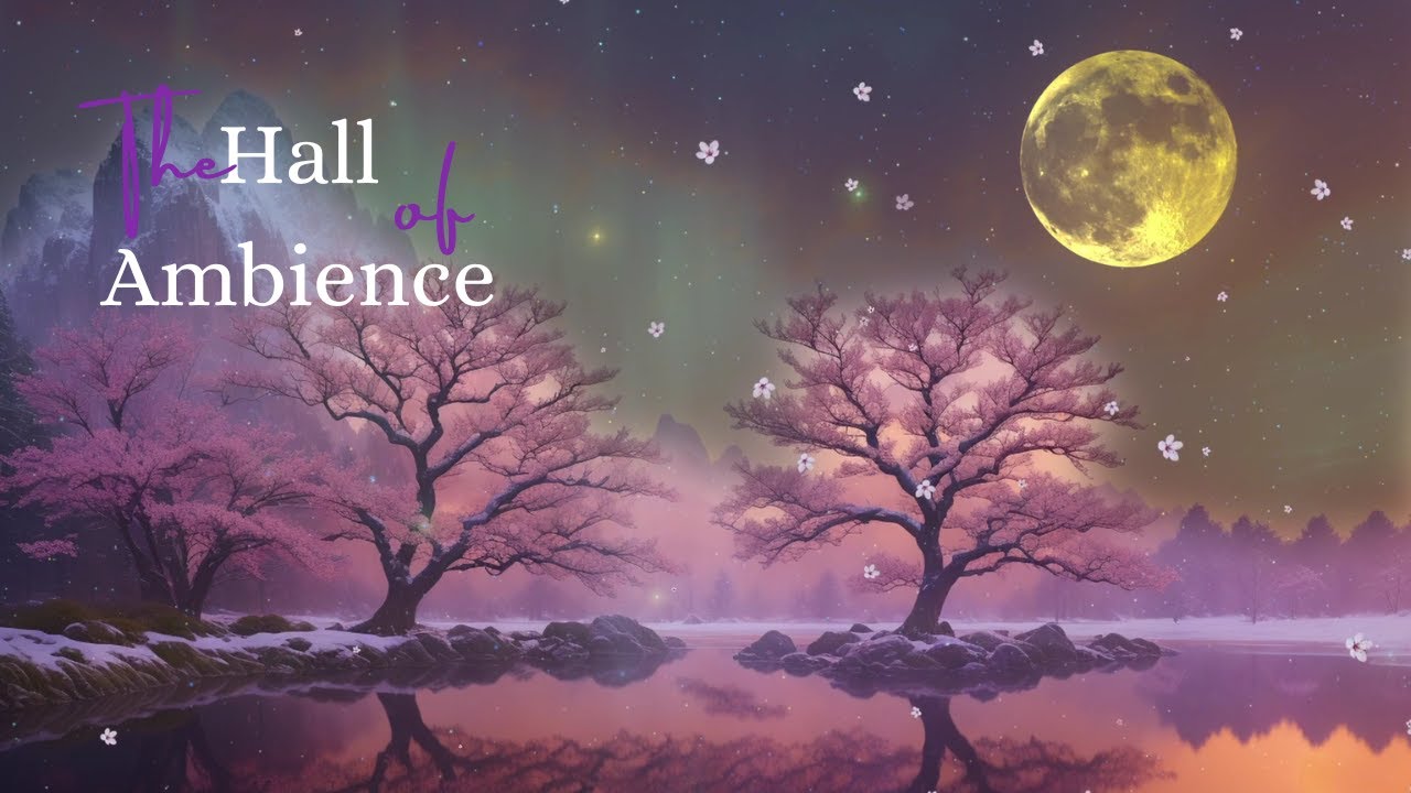 Cherry Blossom Trees at Night Ambience | Spring Sakura Season | Cherry Blossoms under the Moonlight