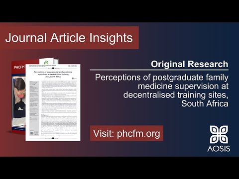 PHCFM VLOG: Published Research in the African Journal of Primary Health Care & Family Medicine