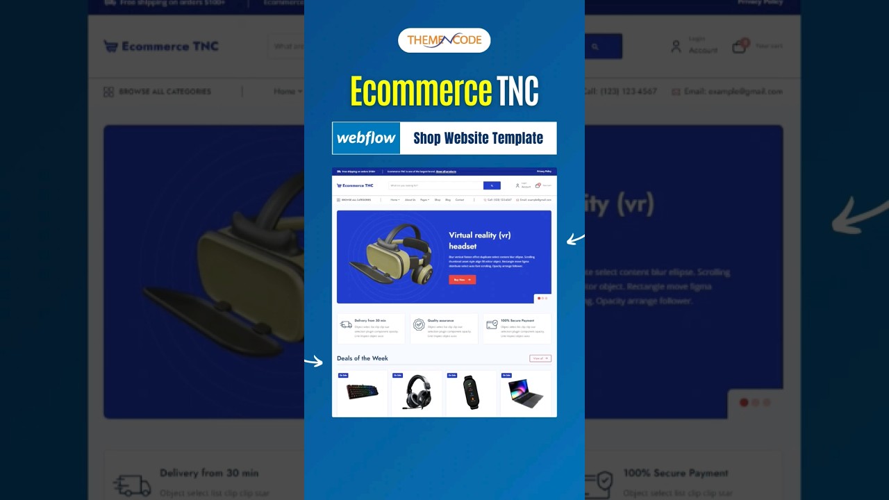 Ecommerce TNC - Shop Webflow Template