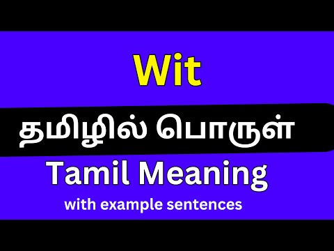 Wit meaning in Tamil/Wit தமிழில் பொருள்