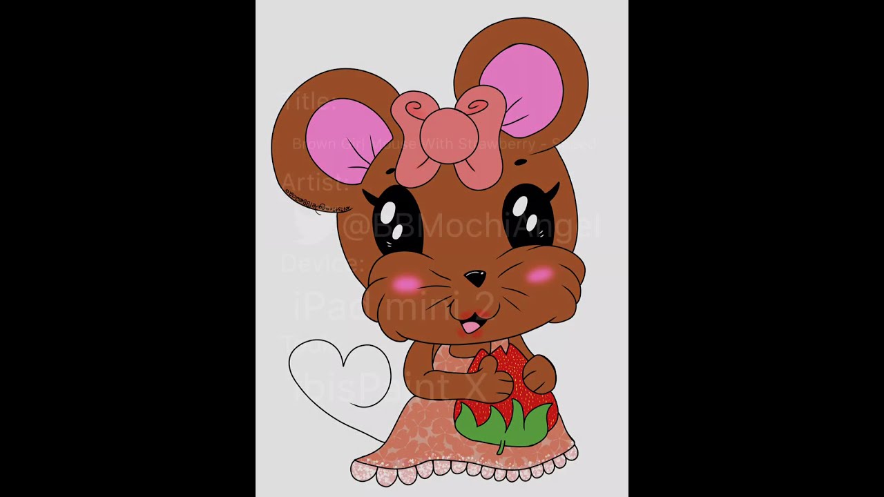 Brown Girl Mouse With Strawberry - Speedpaint