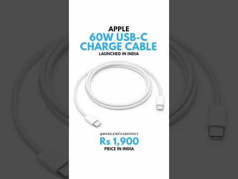 Apple iPhone 15 60W Charger Cable Price in India 🇮🇳